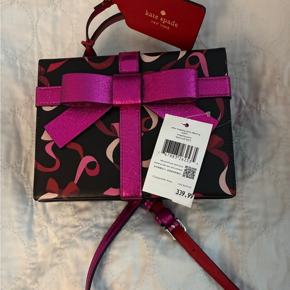 kate spade | Bags | Kate Spade Wrapping Party Ribbons Small Purse Black ...